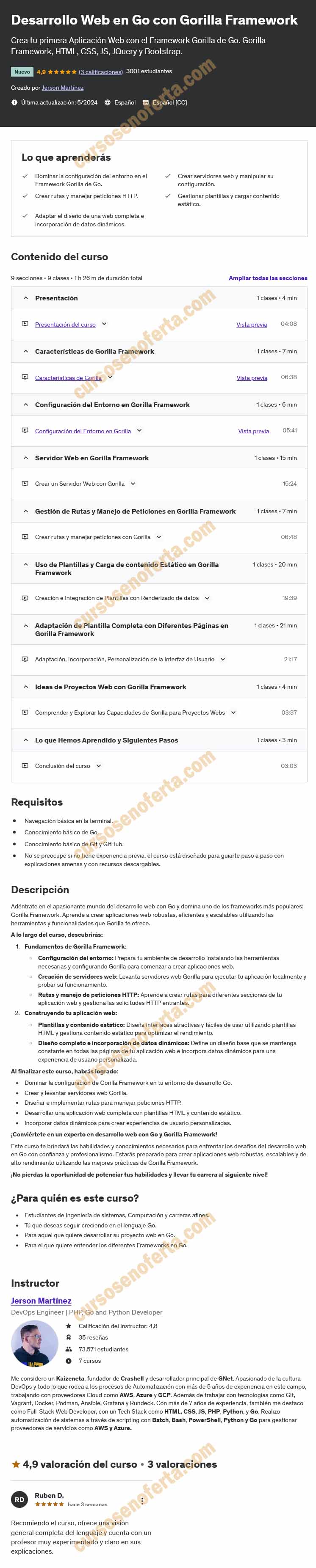 Desarrollo Web en Go con Gorilla Framework - cursosenoferta.com